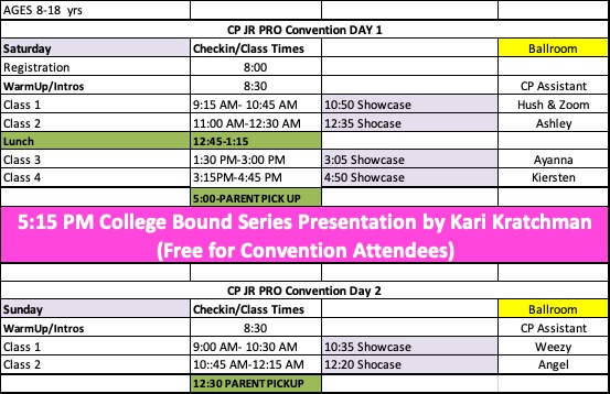 2024 Jr. Pro Tentative Schedule | Choreography Pros 2024 Jr. Pro Tentative Schedule | Choreography Pros